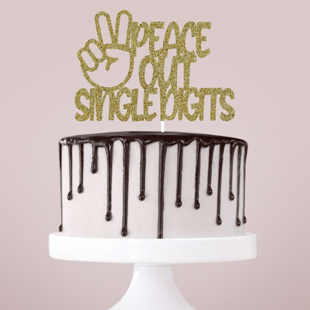 Peace Out Single Digits Cake Topper, 10th Birthday Cake Topper, 10th ...