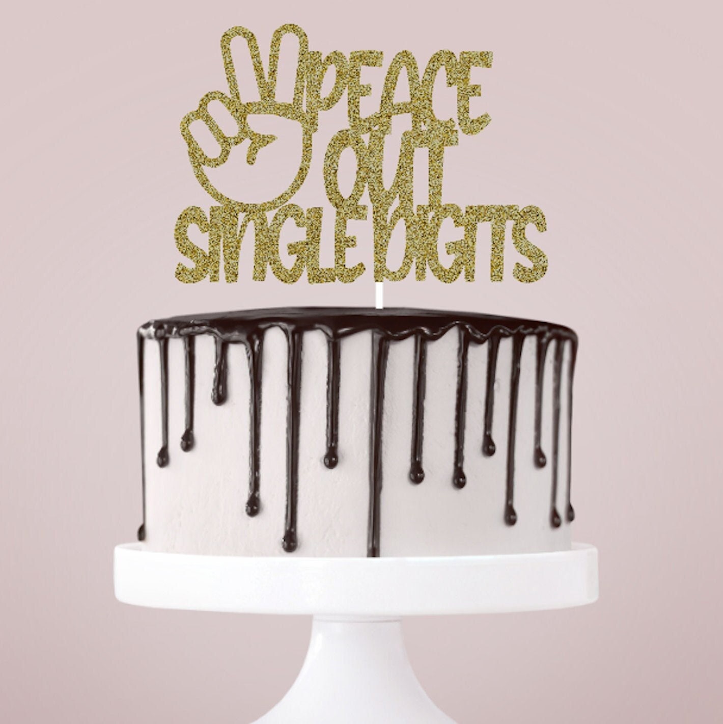 Peace Out Single Digits Cake Topper 10th Birthday Cake - Etsy