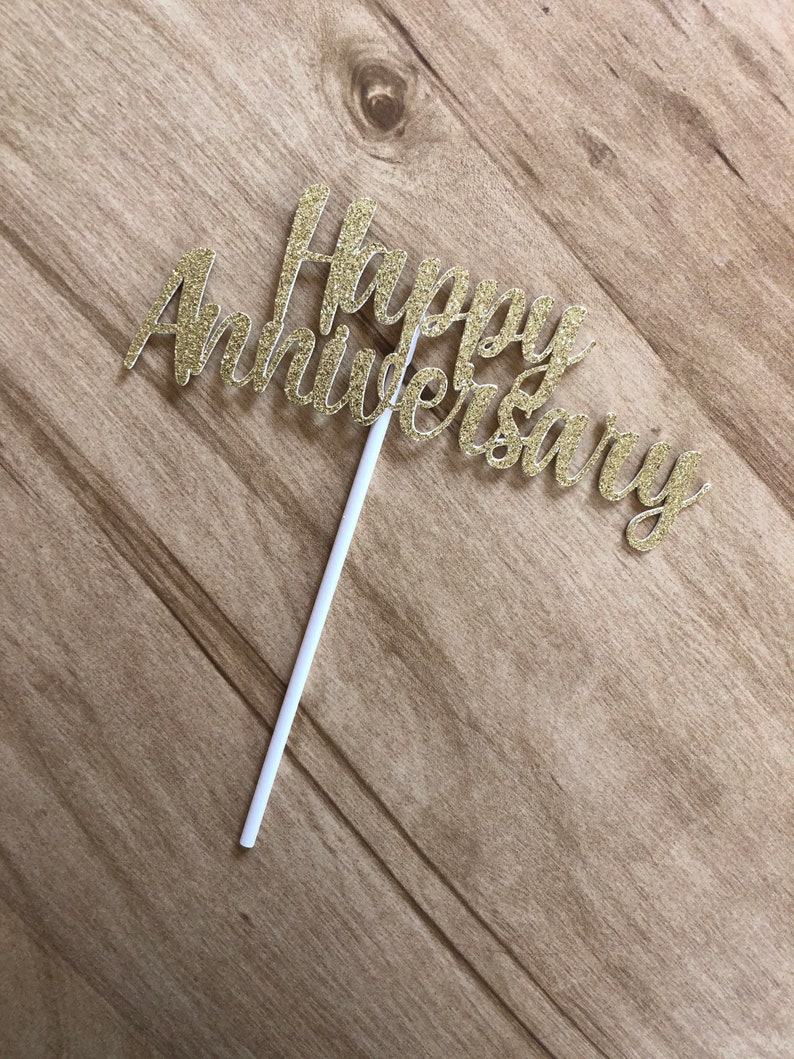 Happy Anniversary Cake Topper Wedding Cake Topper Marriage | Etsy