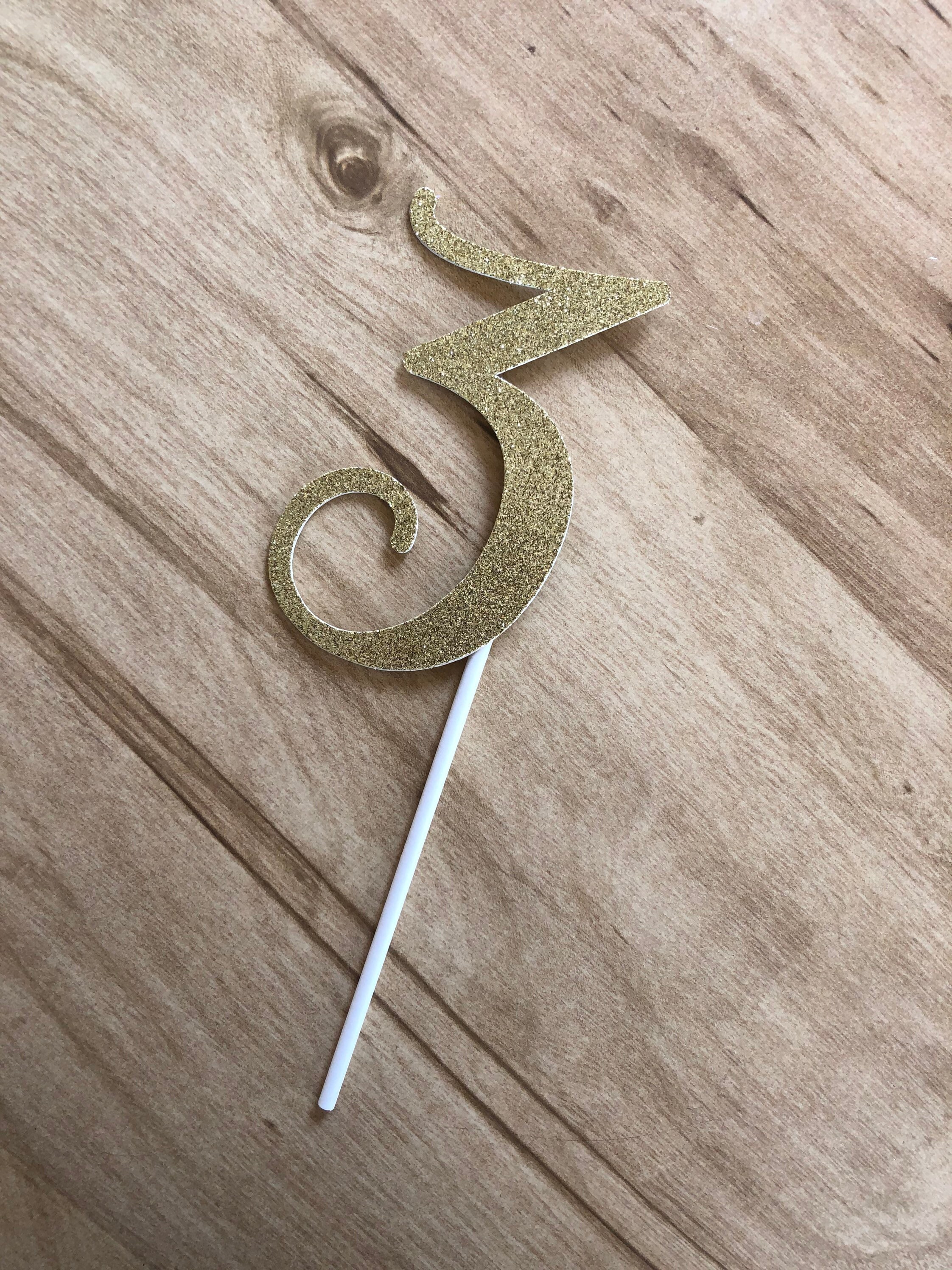 3 Cake Topper 3rd Birthday Cake Topper Glitter Topper Third - Etsy