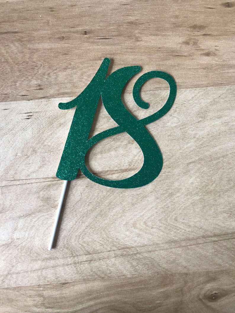 18 Cake Topper 18th Birthday Cake Topper Glitter Topper - Etsy