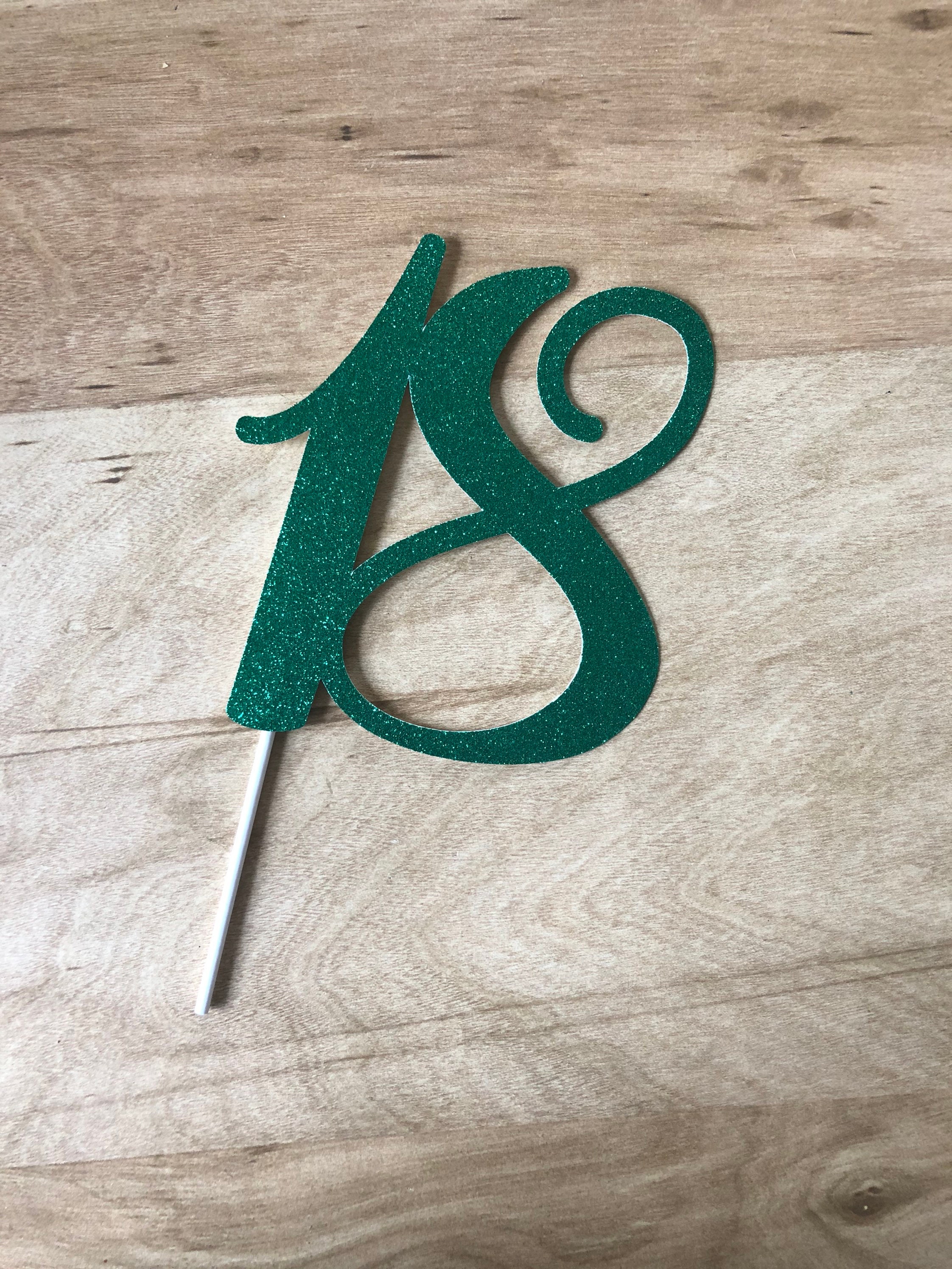 18 Cake Topper 18th Birthday Cake Topper Glitter Topper - Etsy