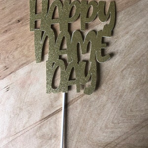 Happy Name Day Cake Topper, Celebration Cake Topper, Glitter Topper ...