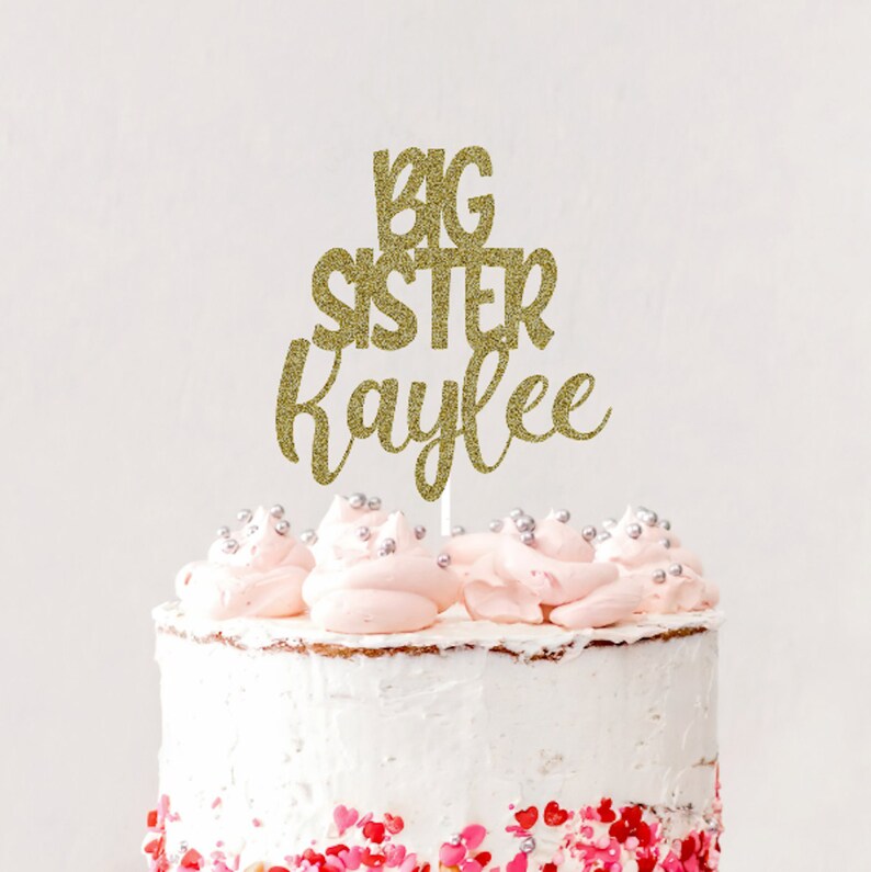 Personalized Big Sister Cake Topper Surprise Cake Topper | Etsy