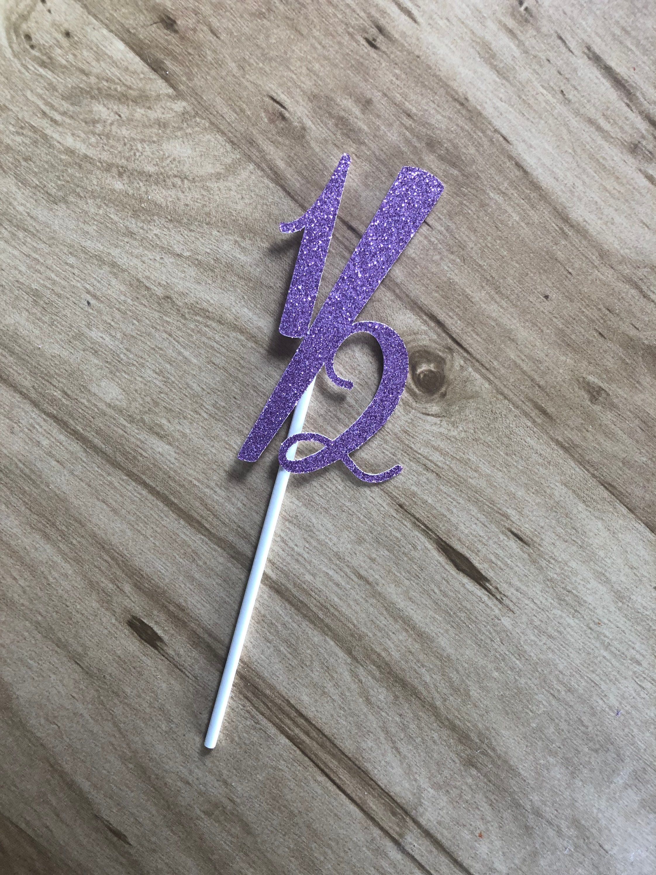 1/2 Cake Topper, Half Birthday Cake Topper, Glitter Topper, 1/2 ...
