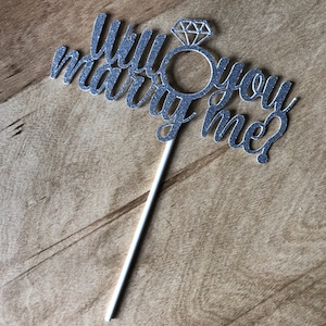 Will You Marry Me Cake Topper, Wedding Proposal Cake Topper, Engagement ...