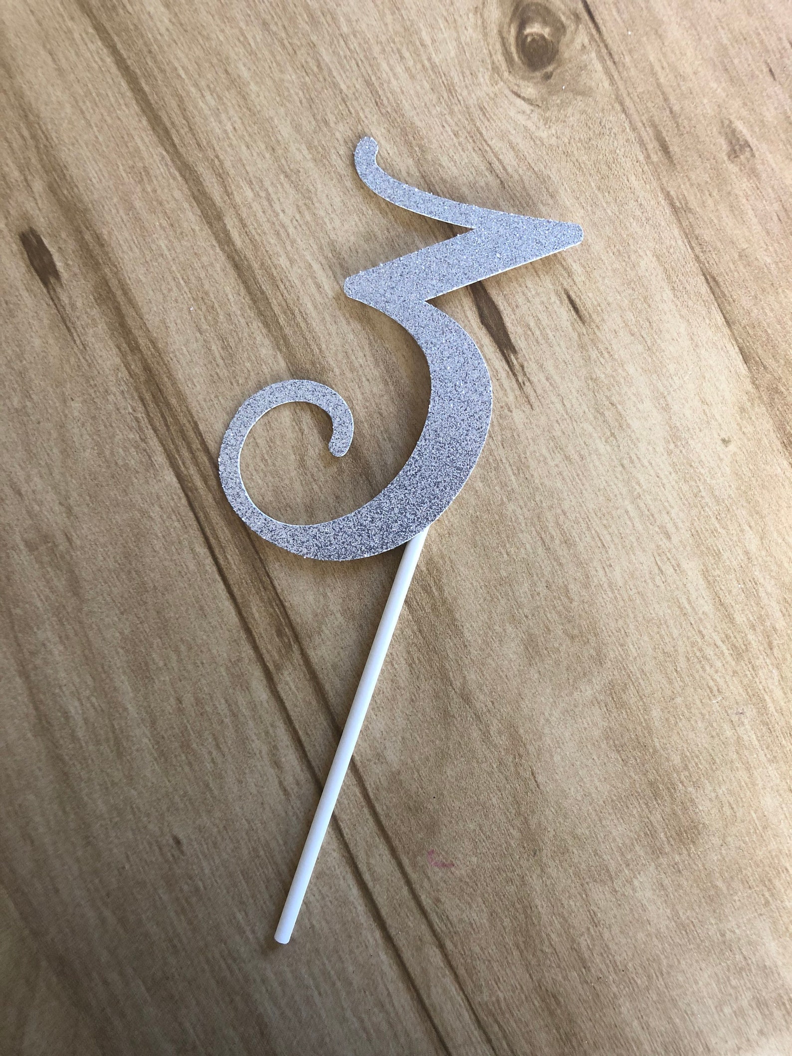 3 Cake Topper 3rd Birthday Cake Topper Glitter Topper Third - Etsy