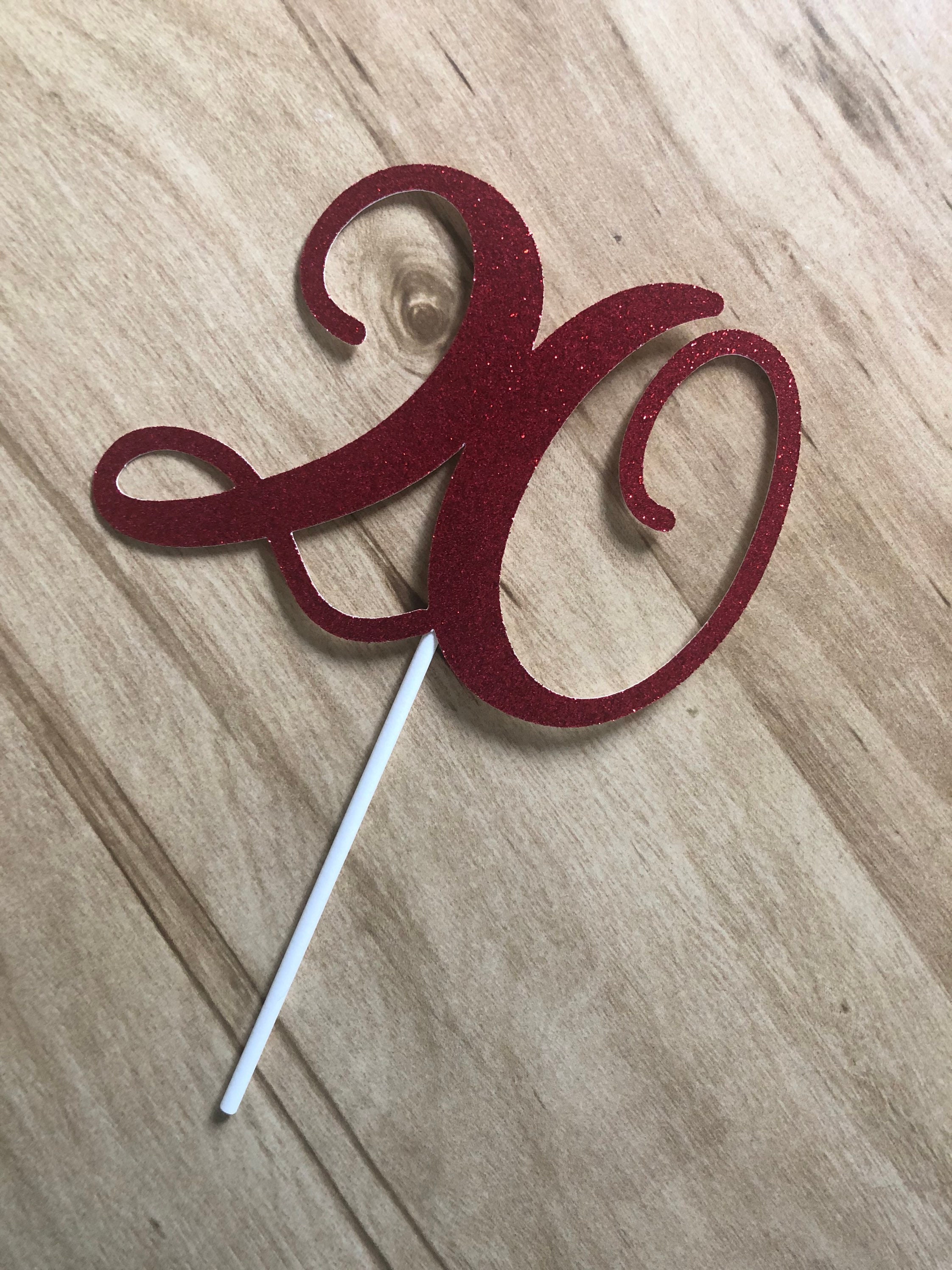 20 Cake Topper 20th Birthday Cake Topper Glitter Topper | Etsy