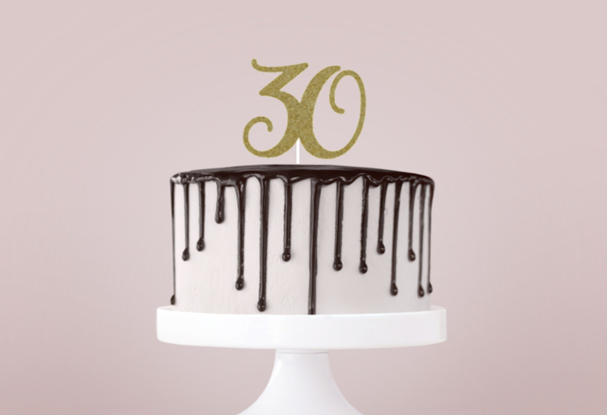30 Cake Topper 30th Birthday Cake Topper Glitter Topper - Etsy Singapore