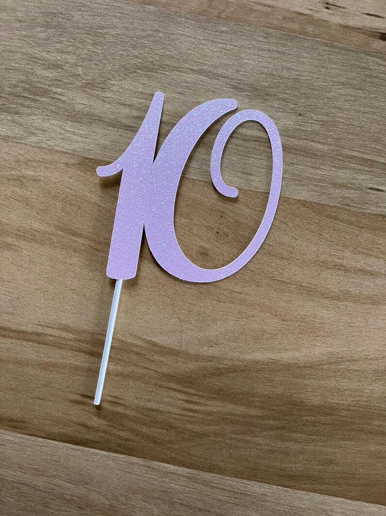 10 Cake Topper 10th Birthday Cake Topper Glitter Topper - Etsy