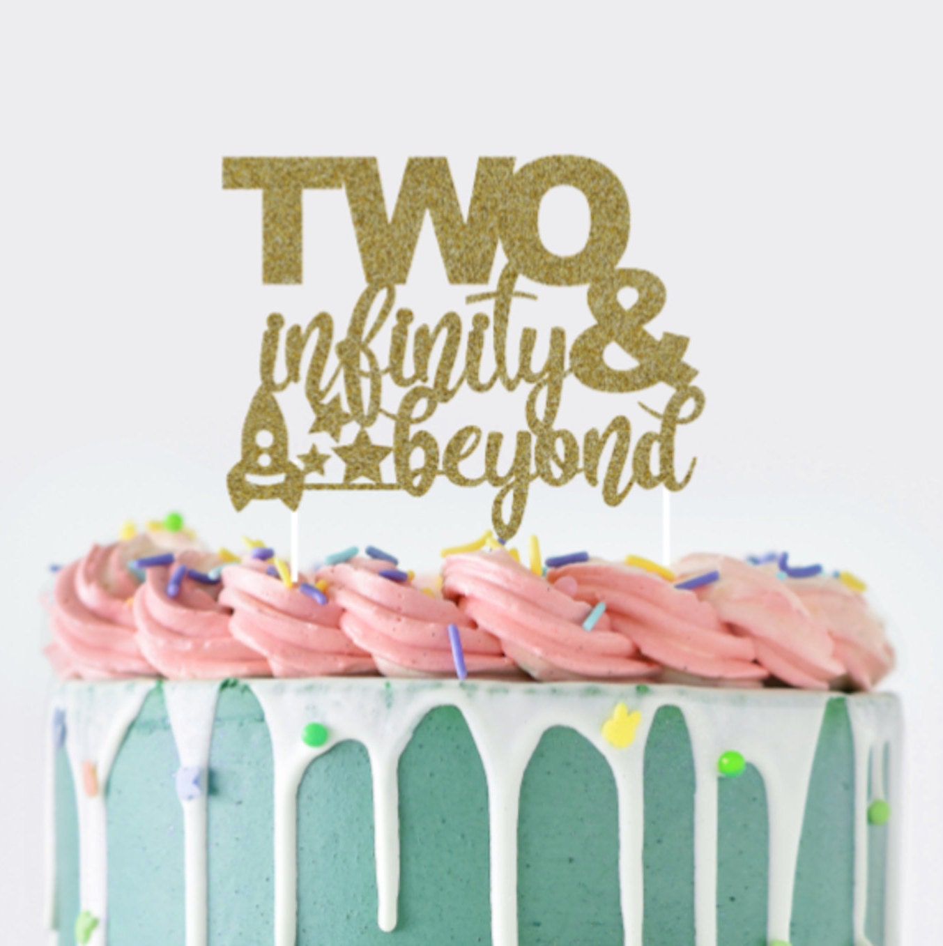 Two Infinity and Beyond Cake Topper 2nd Birthday Cake Topper | Etsy