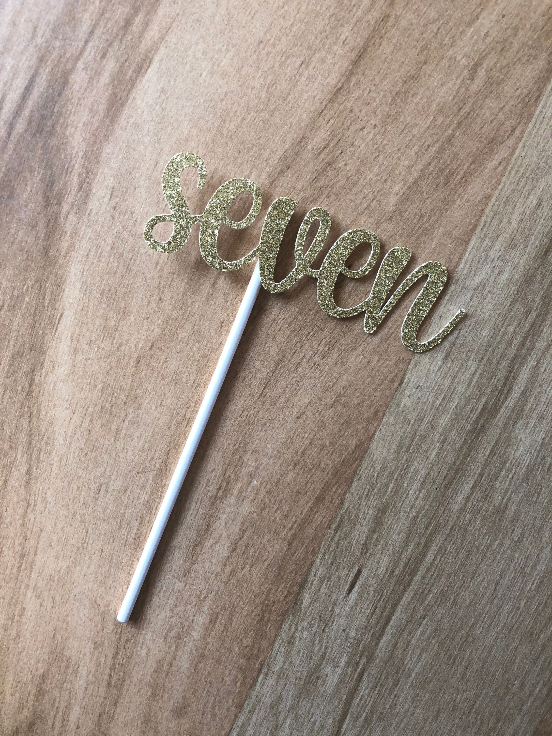 Seven Cake Topper, 7th Birthday Cake Topper, Seventh Birthday Cake ...