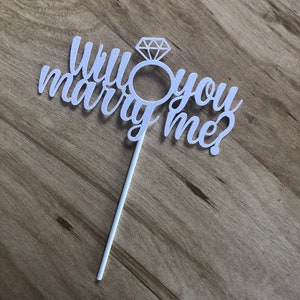 Will You Marry Me Cake Topper, Wedding Proposal Cake Topper, Engagement ...