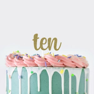 Ten Cake Topper, 10th Birthday Cake Topper, Tenth Birthday Cake Topper ...