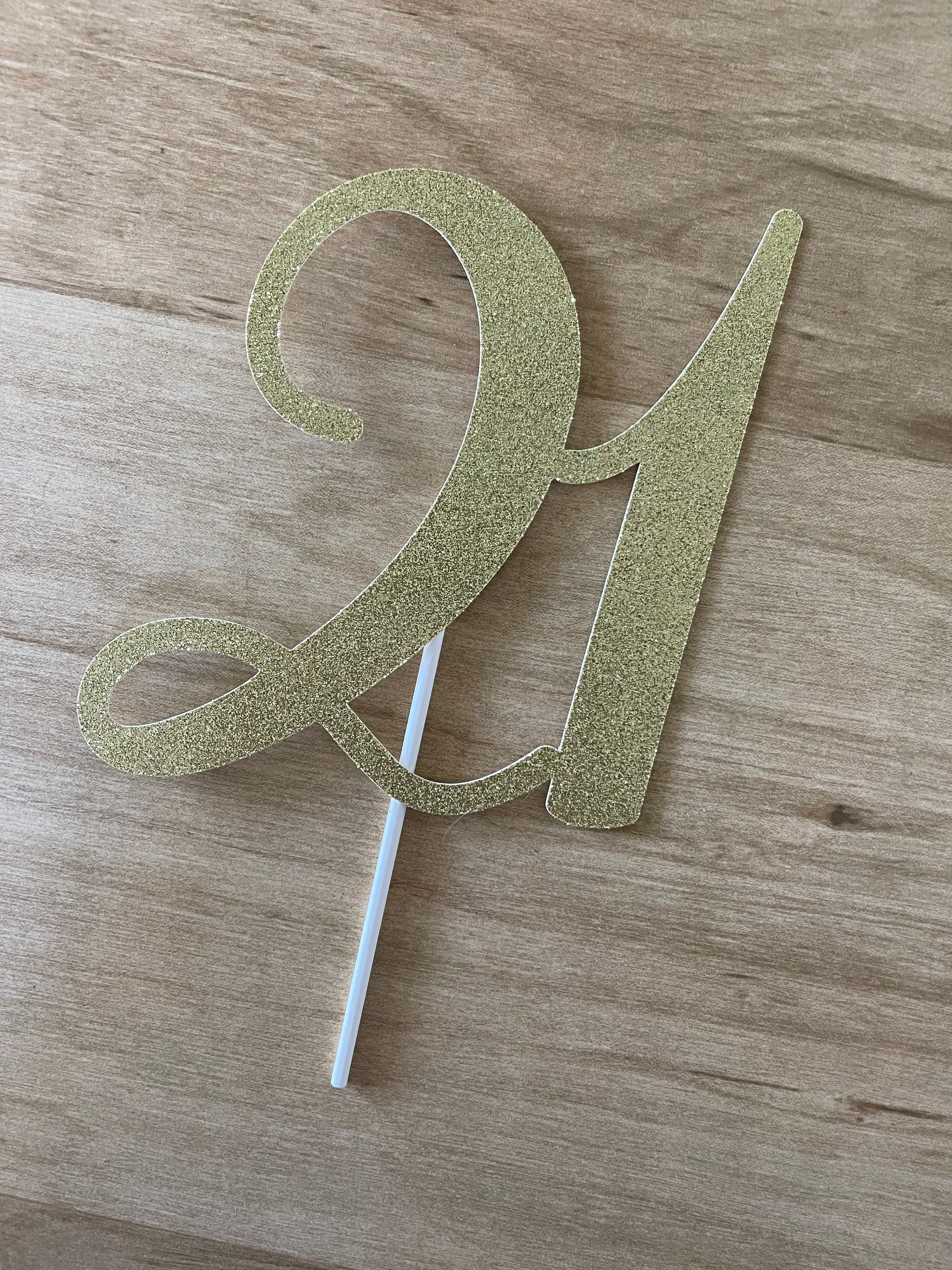 21 Cake Topper 21st Birthday Cake Topper Glitter Topper - Etsy
