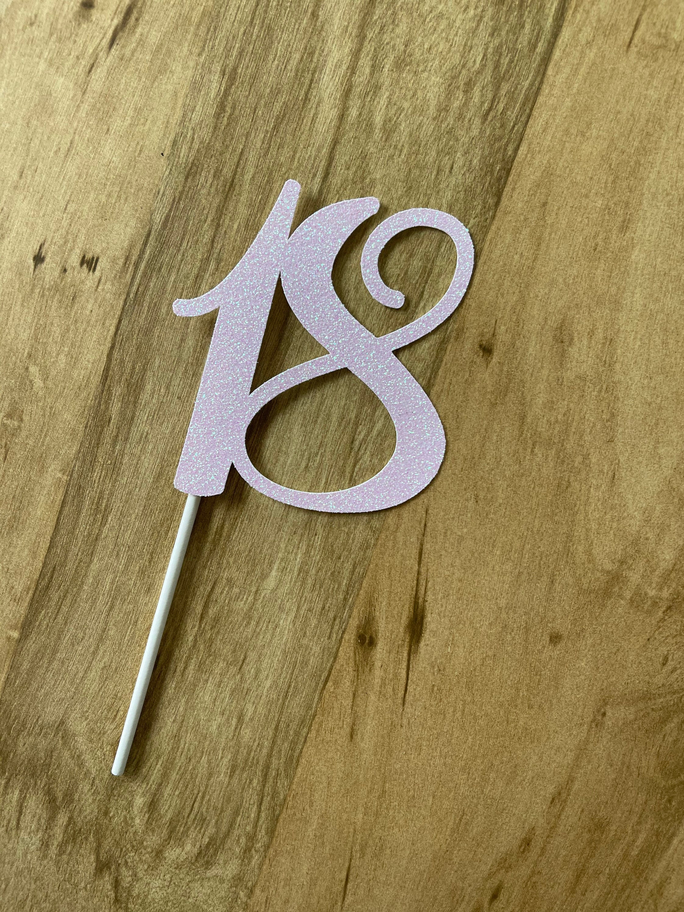 18 Cake Topper 18th Birthday Cake Topper Glitter Topper - Etsy Israel