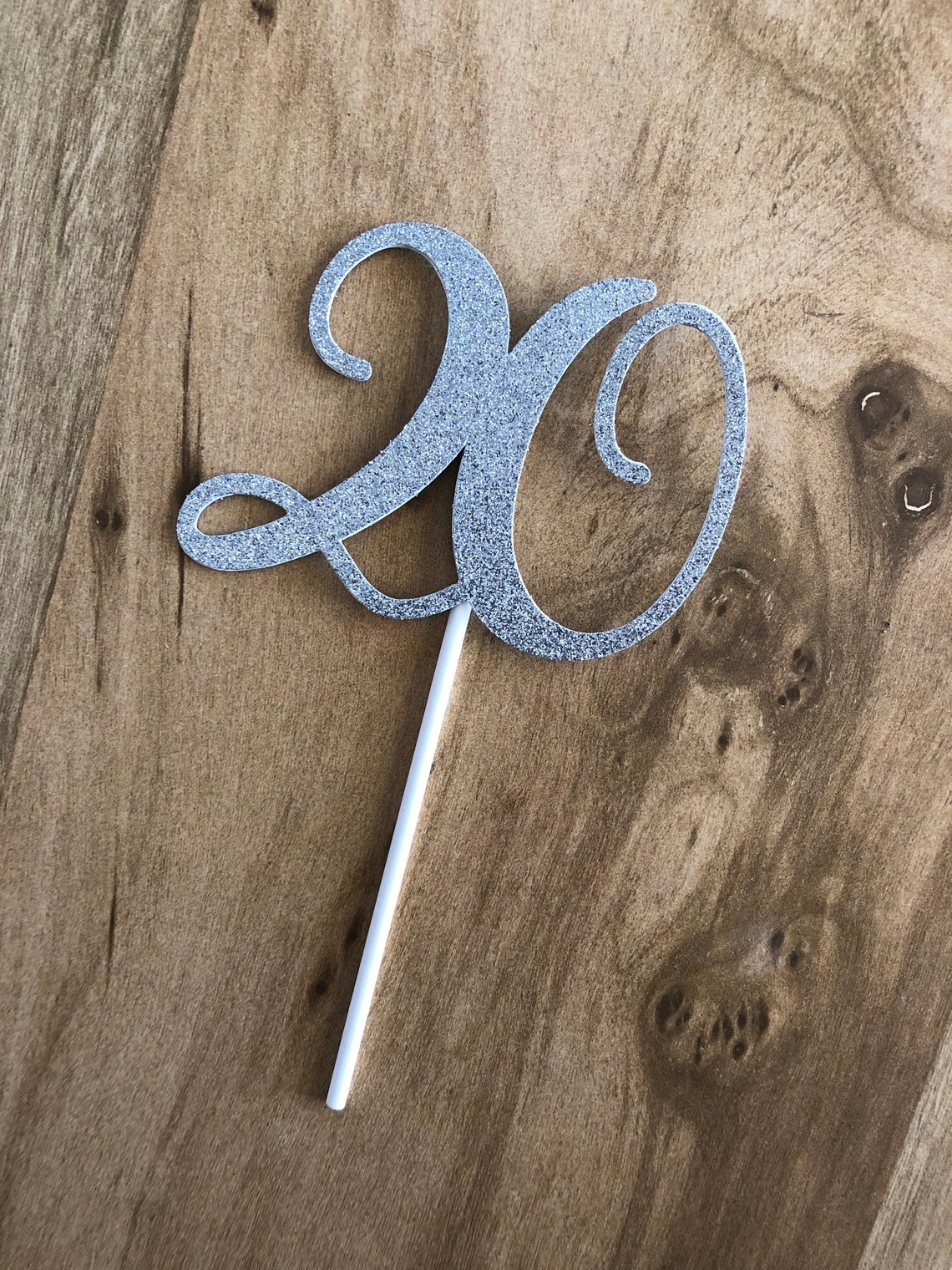 20 Cake Topper 20th Birthday Cake Topper Glitter Topper | Etsy