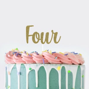 Four Cake Topper, 4th Birthday Cake Topper, Forth Birthday Cake Topper ...