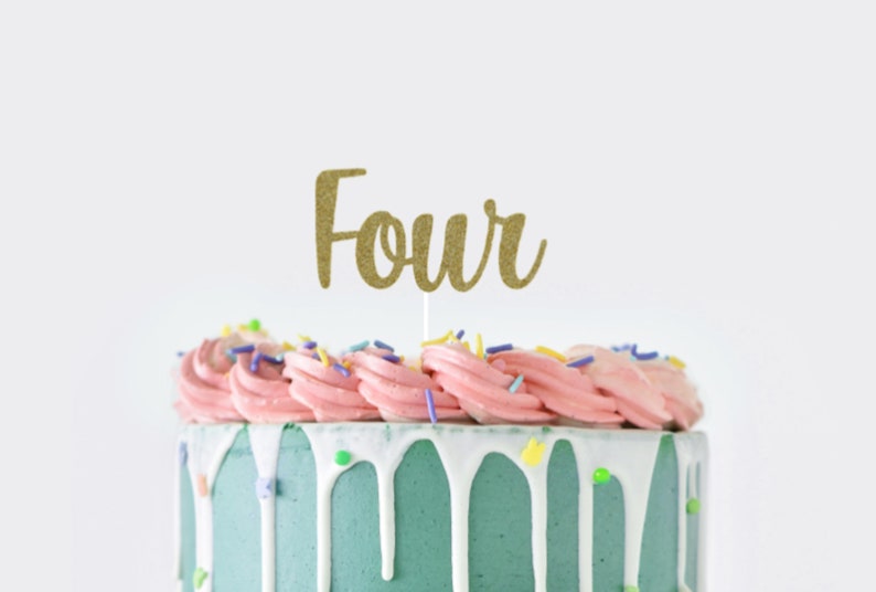 Four Cake Topper 4th Birthday Cake Topper Forth Birthday - Etsy