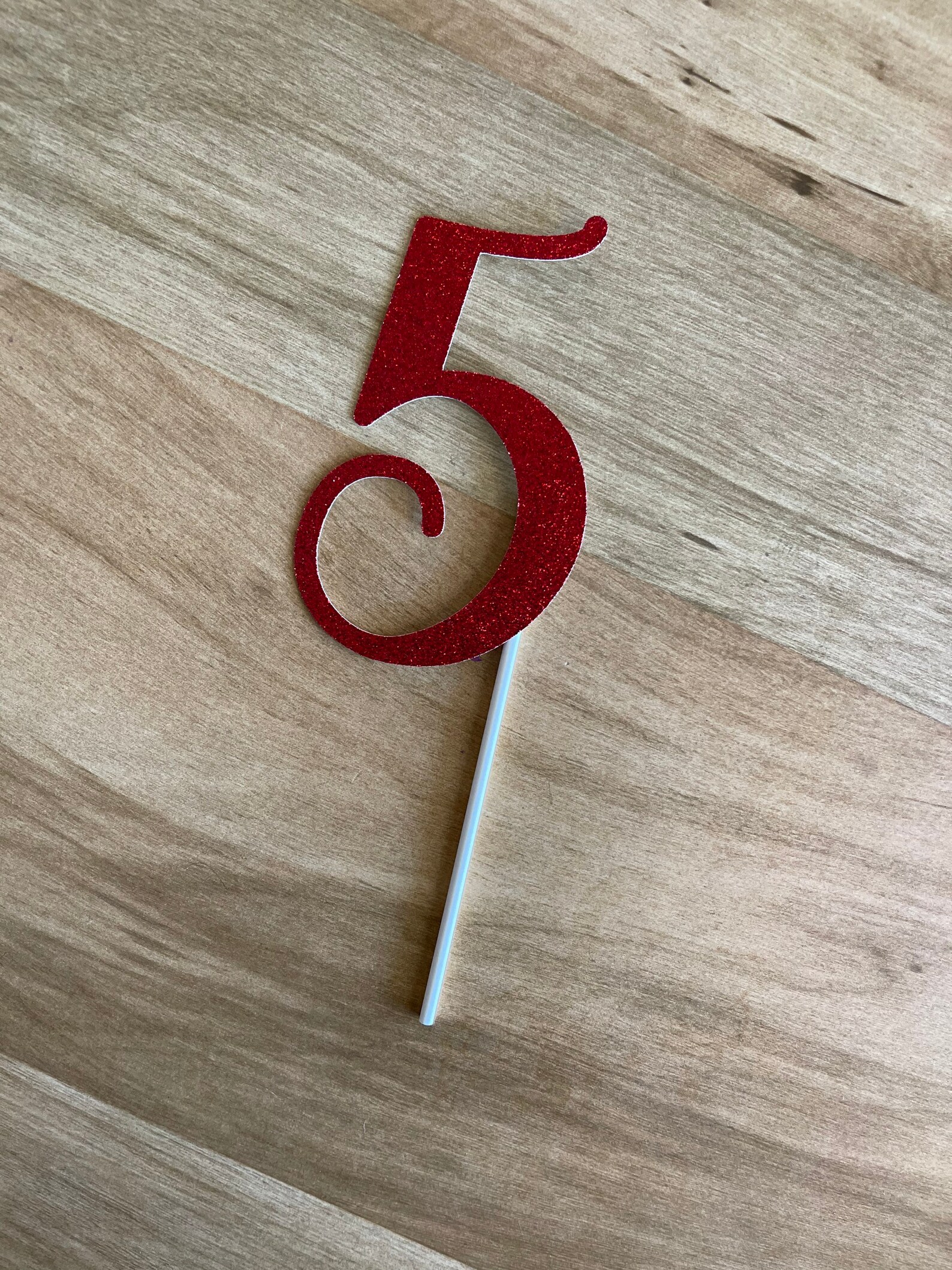 5 Cake Topper 5th Birthday Cake Topper Glitter Topper Fifth - Etsy