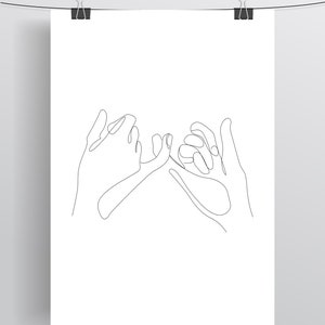 Pinky Promise, Pinky Swear, Hands, Fingers, Friends, Printable, Line ...