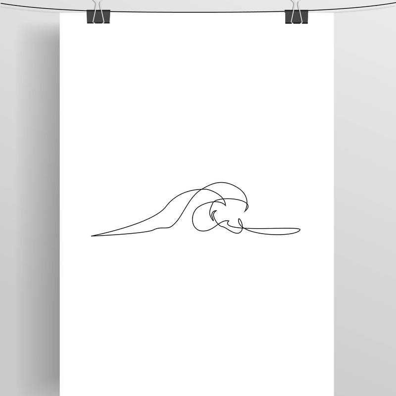 Wave Line Drawing - Etsy