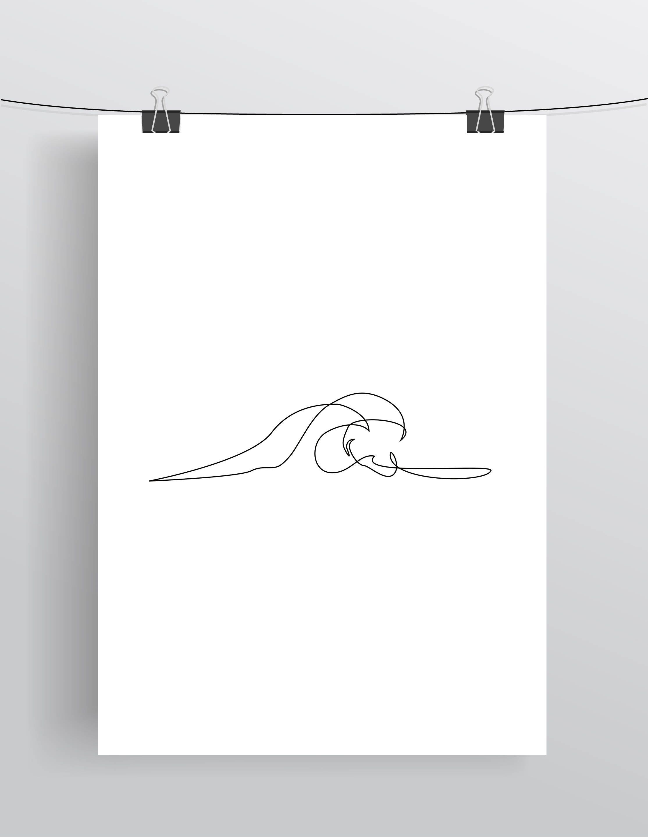 Wave, Water, Beach, Summer, Printable, Line Drawing Print, Black White ...