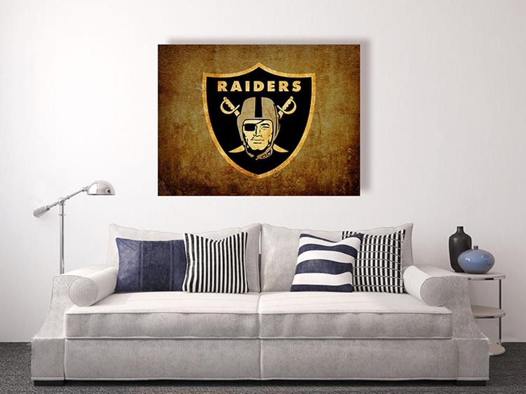 Oakland Raiders Vintage Style Canvas Print, Vintage Football Decor ...