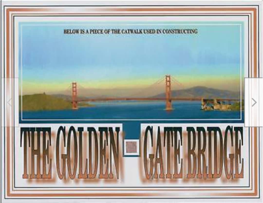 San Francisco's GOLDEN GATE BRIDGE Catwalk Wood Piece, Relic, Historic ...