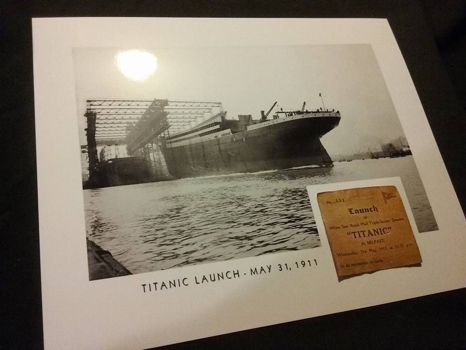 Frame Ready Titanic Launch, May 31, 1911 W/replica TICKET STUB Piece ...