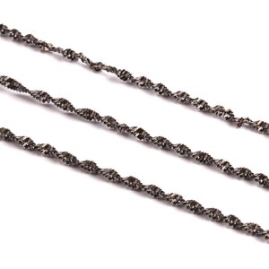 Water Wave Chain - Brass Chain - Gunmetal Tone Plated - 0.09" X 0.02 ...