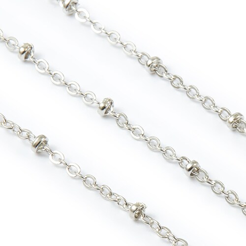 Ball Satellite Flat Cable Chain silver Tone Plated Chain - Etsy