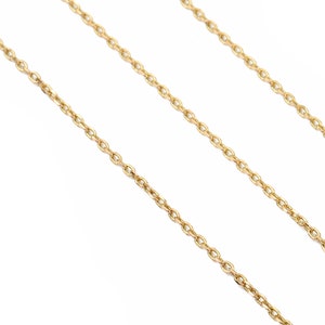 Faceted Soldered Flat Cable Chain - Raw Brass Chain - Solder Tiny Chain ...