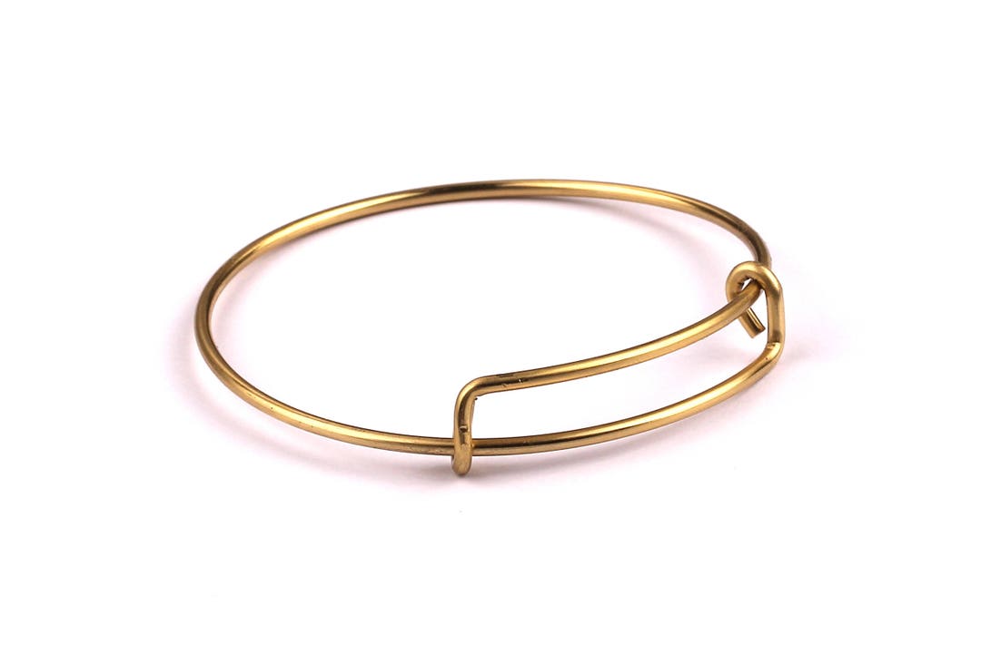 Adjustable Bangle Bracelet - Raw Brass Bracelet - One Loop - Expandable ...