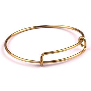 Adjustable Bangle Bracelet - Raw Brass Bracelet - One Loop - Expandable ...
