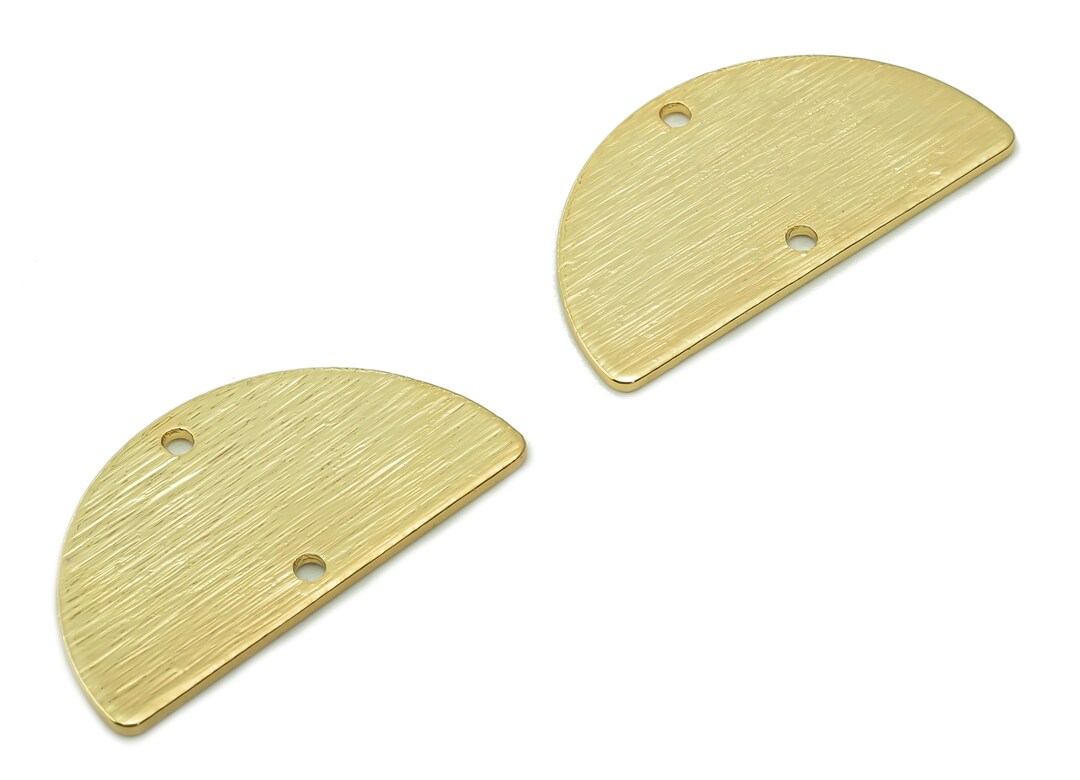 Brass Semicircle Textured Connector - Raw Brass Half Moon Charms ...