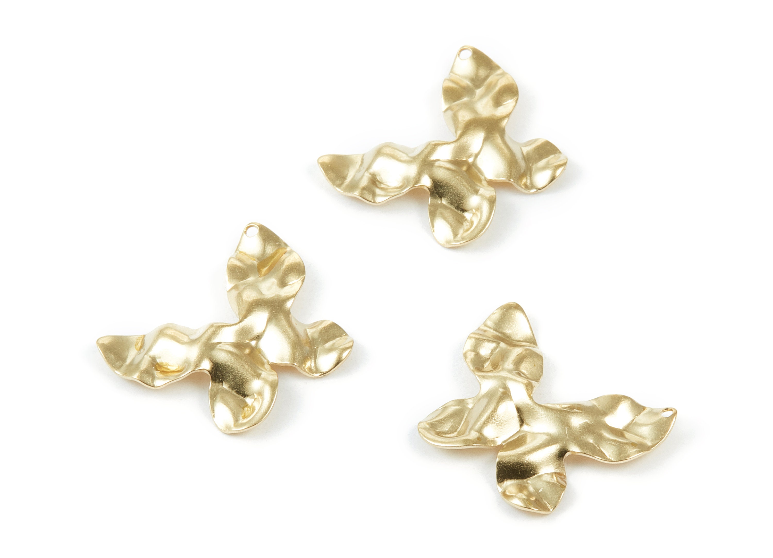 Brass Butterfly Charms Wavy Butterfly Shape Raw Brass | Etsy