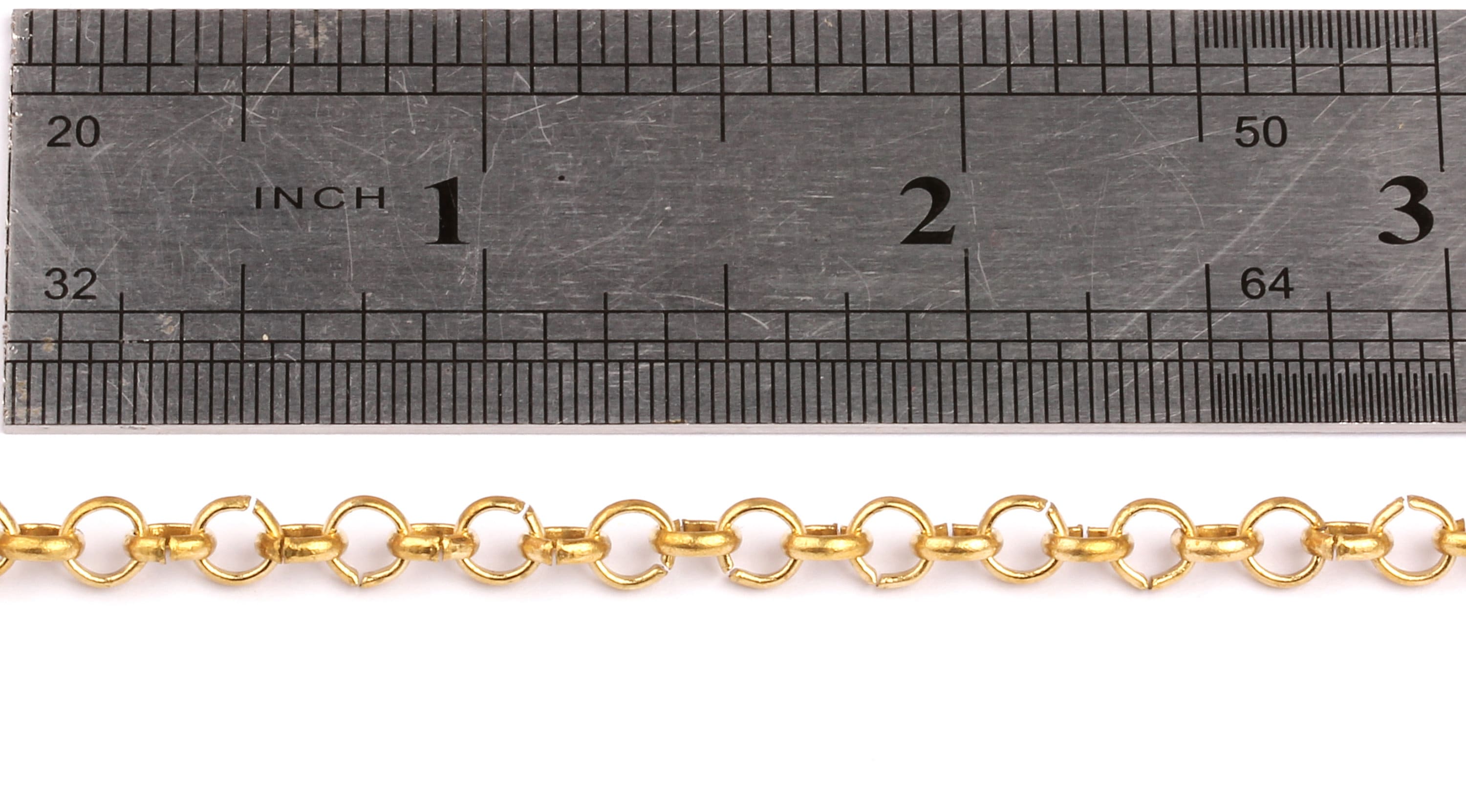 Brass Rolo Chain - Raw Brass Chain - Unsoldered Round Rolo Chain - 0.19 ...