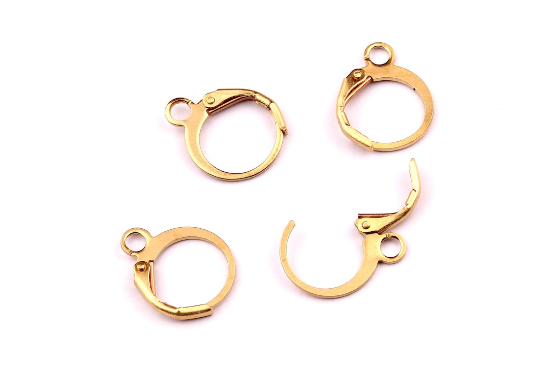 Brass Earring Clasp - Raw Brass Leverback Earring Clasp - Earring ...
