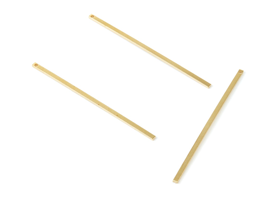 Brass Strip Charms Raw Brass Strip Pendants Earring | Etsy