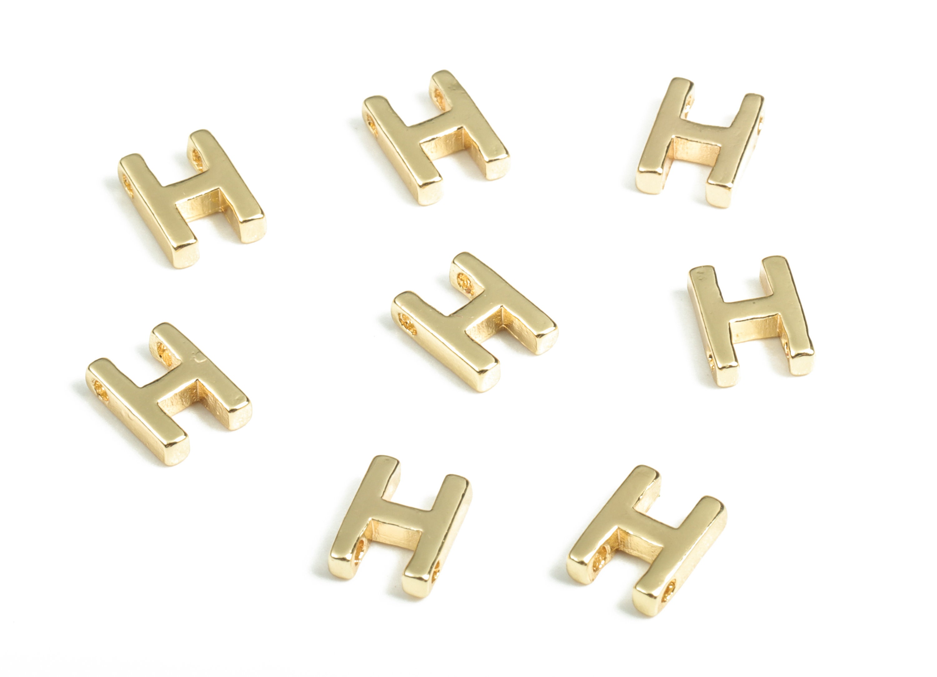 Brass Capital H Letter Charm H Alphabet Name Bracelet Charm - Etsy