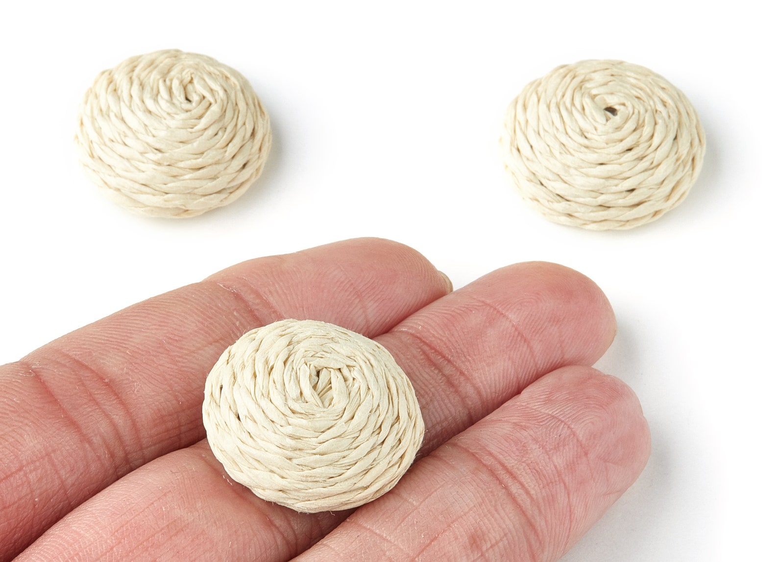 Handwoven Rattan Earrings - Round Shaped Rattan Pendant - Wooden Straw ...