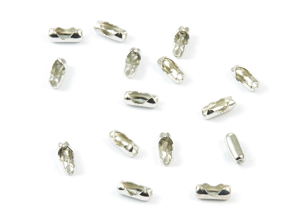 Ball Chain Connector - 1.5 Silver Tone Plated Brass - Brass Connector ...