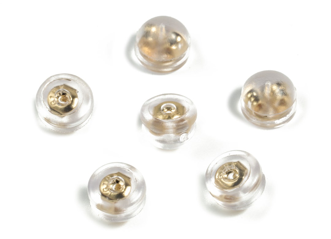 Rubber Earring Stopper Nuts - Ear Back With Rubber Cover - 18K Real ...