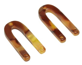 Tortoise Shell Beadsacetate Acrylic Earring Charmscircle - Etsy