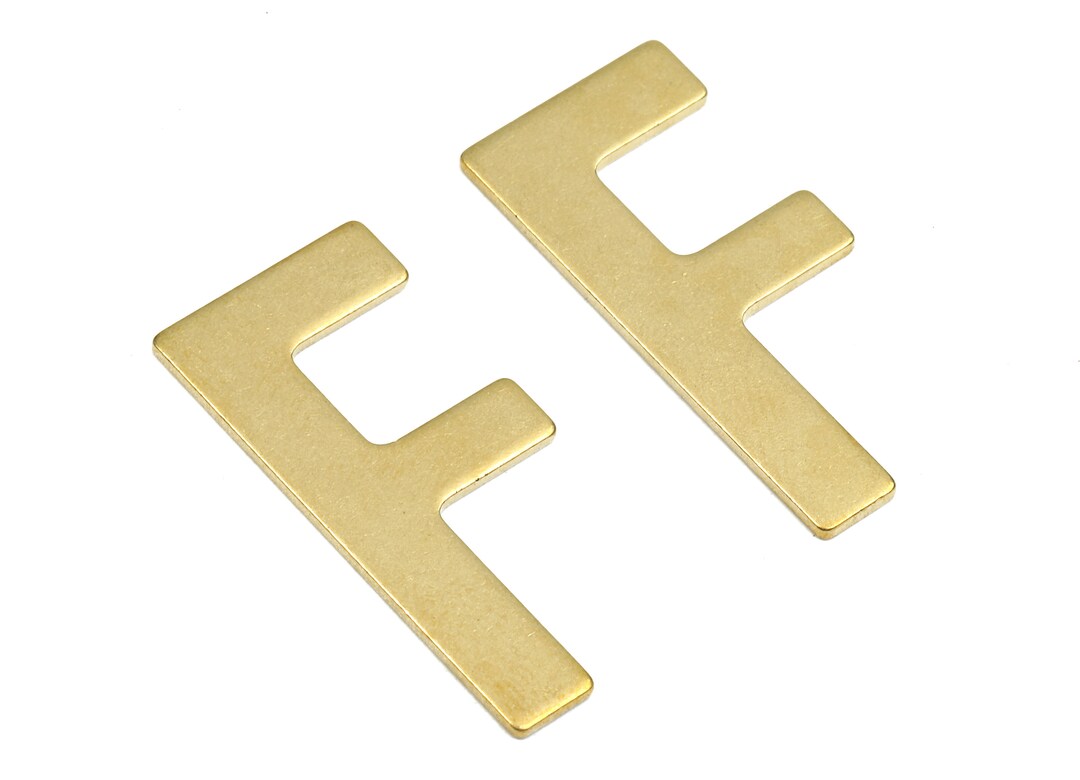 Brass F Blank - Raw Brass Letter F Blank - Brass Letter Wallart ...