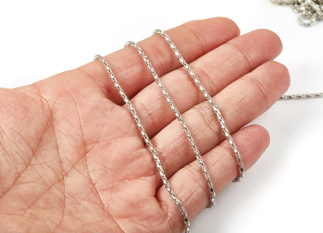 Hollow Mesh Chain - Round Hollow Mesh Snake Chain - Iron Necklace Chain ...