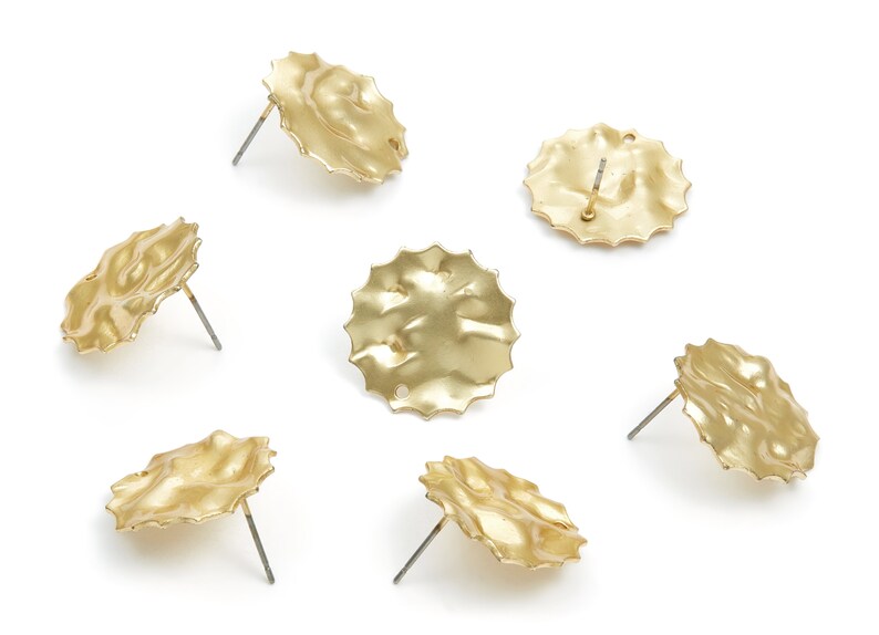 Iron Earring Stud Gold Tone Plated Round Shaped Earring - Etsy