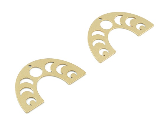 Half Moon Phases Pendant Raw Brass Moon Phases Semicircle - Etsy