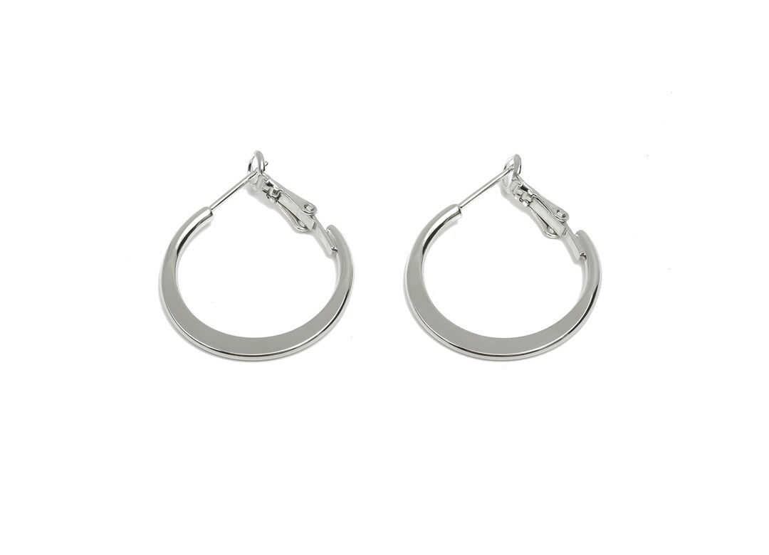 25mm Round Hoop Earring - Brass Hammered Hoop Clasp Earring - Brass ...